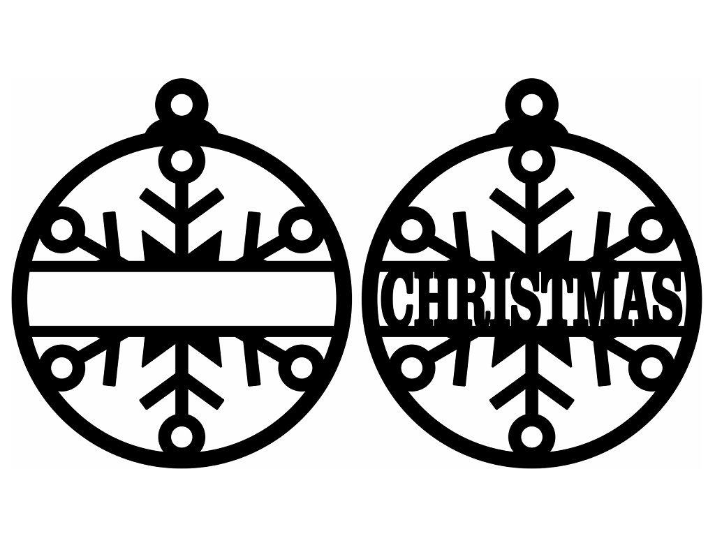 Laser Cut Personalized Bauble Snowflake Pattern CDR DXF EPS SVG File ...