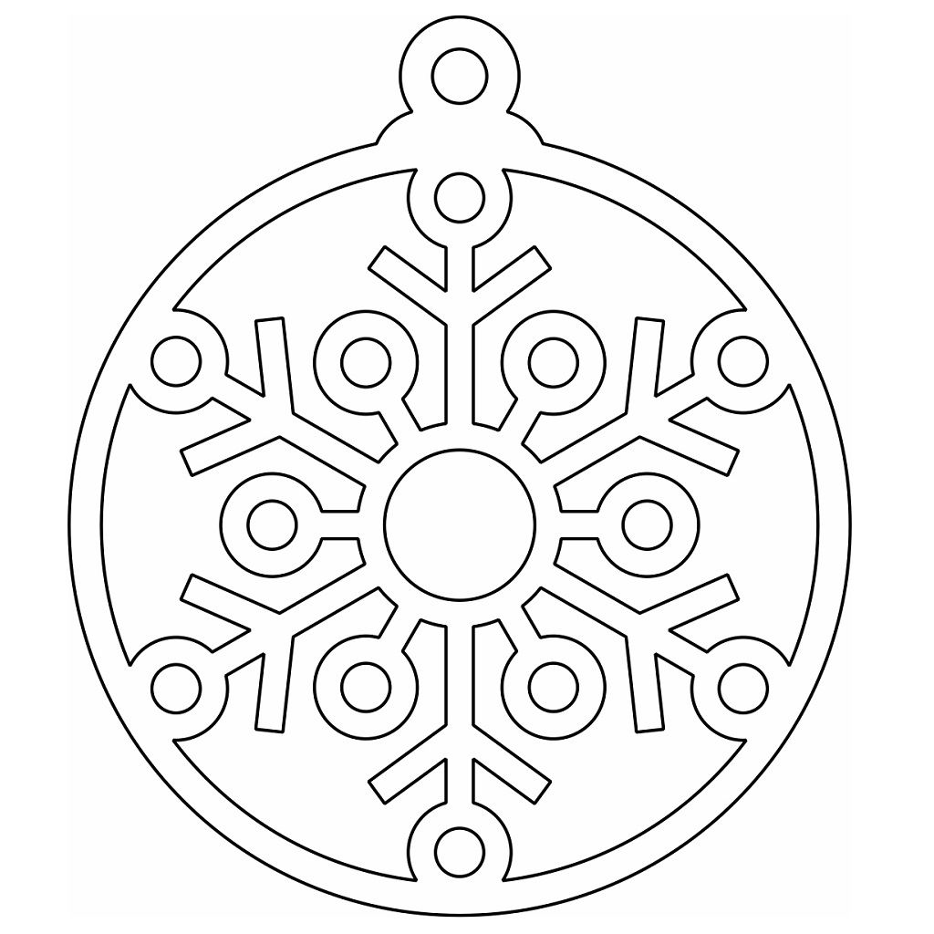 Laser Cut Winter Snowflake Bauble CDR DXF EPS SVG File Free Download ...