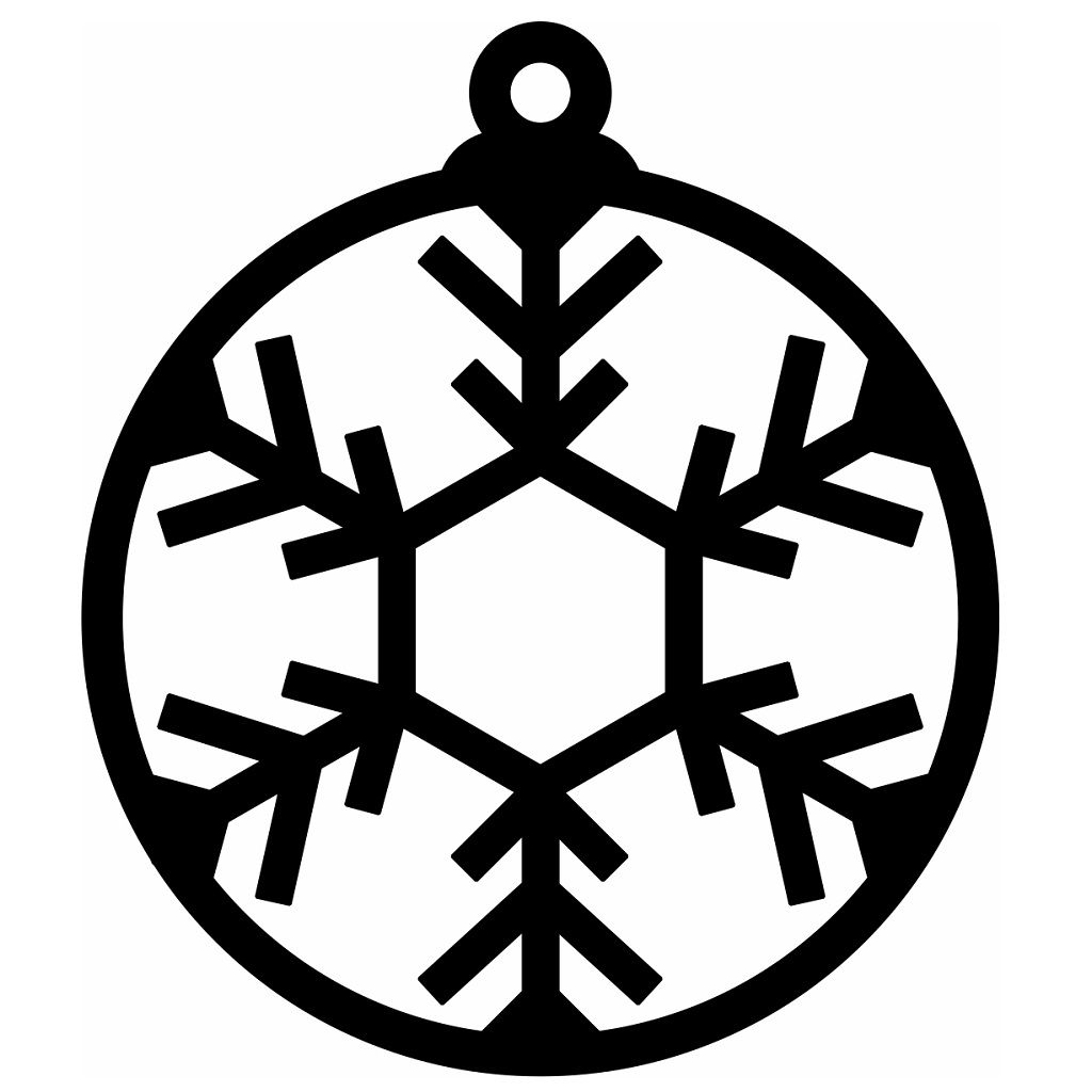 Laser Cut Decorative Snowflake Bauble CDR DXF EPS SVG File Free ...