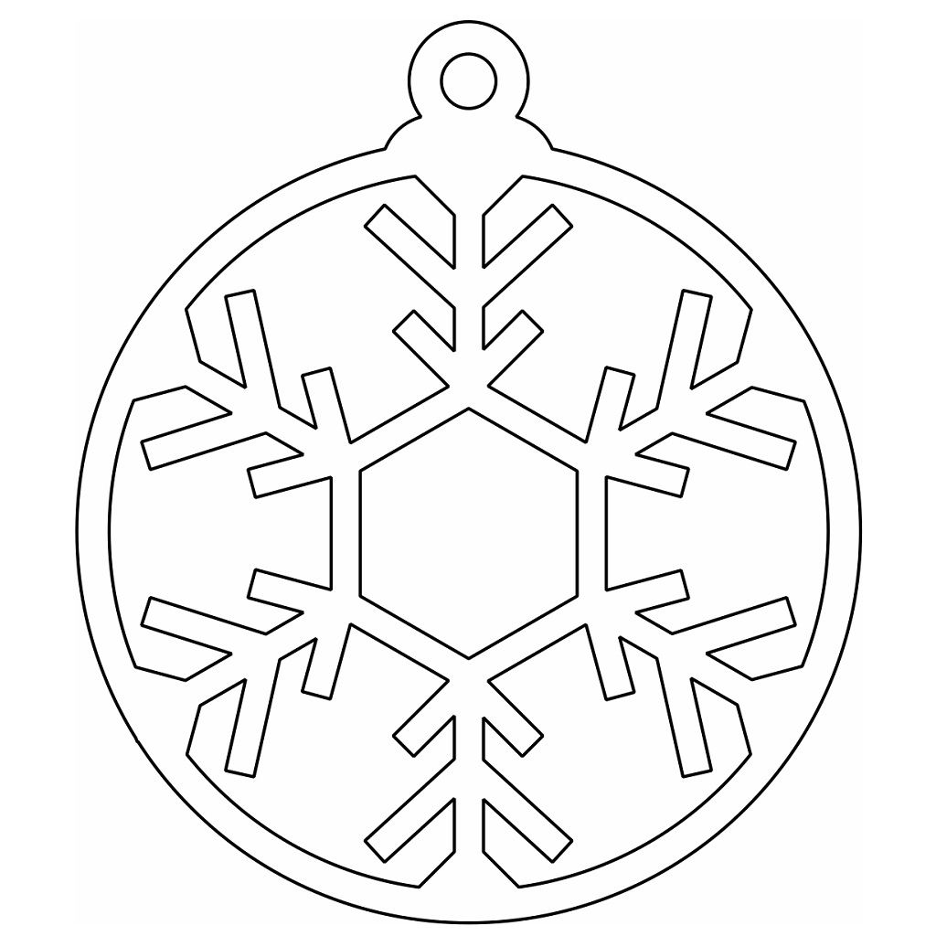 Laser Cut Decorative Snowflake Bauble CDR DXF EPS SVG File Free ...