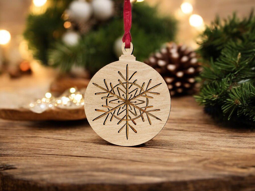 Laser Cut Intricate Snowflake Christmas Bauble CDR DXF EPS SVG File ...