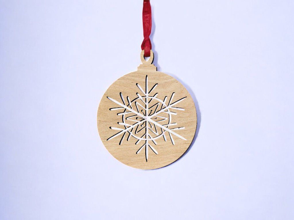 Laser Cut Intricate Snowflake Christmas Bauble CDR DXF EPS SVG File ...