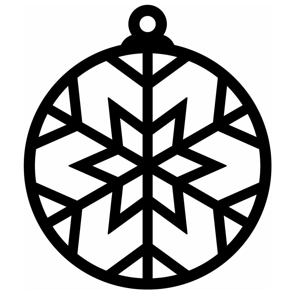 Laser Cut Round Snowflake Bauble CDR DXF EPS SVG File Free Download | Vecty