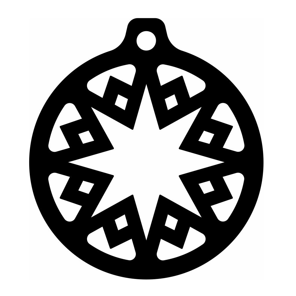 Laser Cut Round Decorative Christmas Tree Bauble CDR DXF EPS SVG File ...