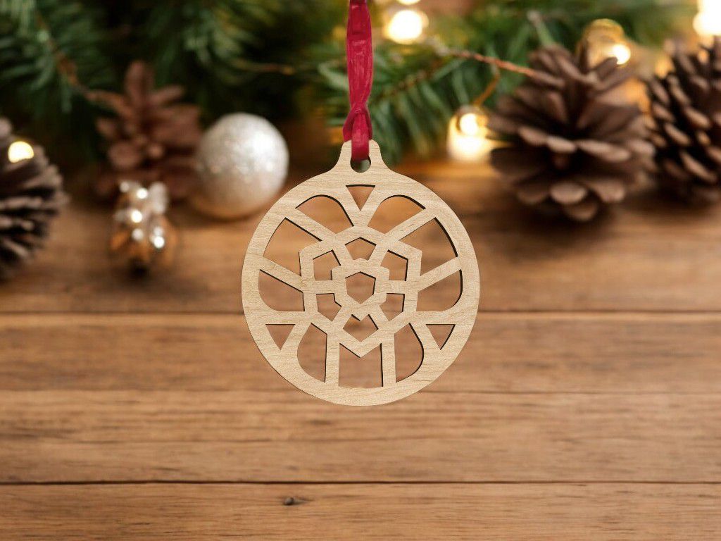 Laser Cut Wooden Christmas Bauble Decoration CDR DXF EPS SVG File Free ...