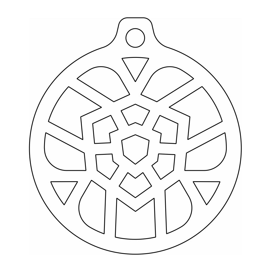Laser Cut Wooden Christmas Bauble Decoration CDR DXF EPS SVG File Free ...