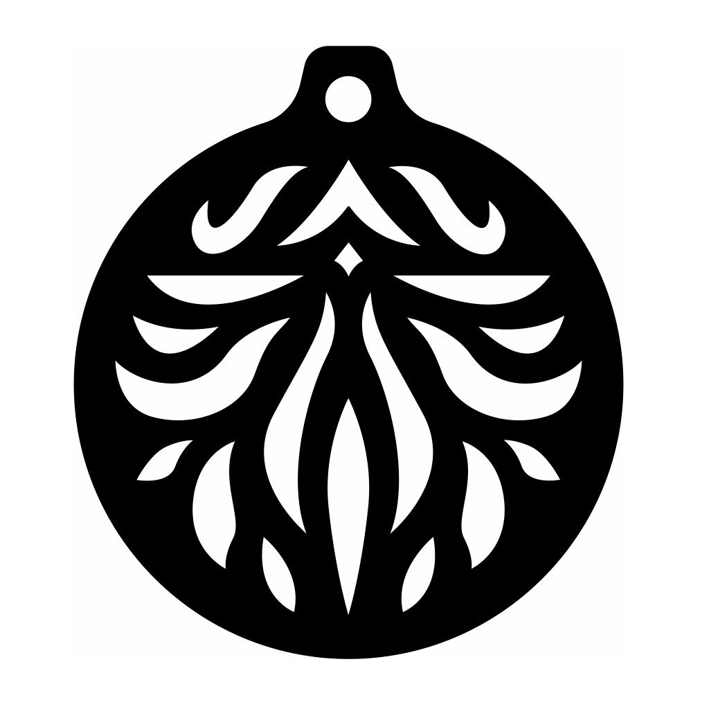 Laser Cut Floral Design Christmas Bauble CDR DXF EPS SVG File Free ...