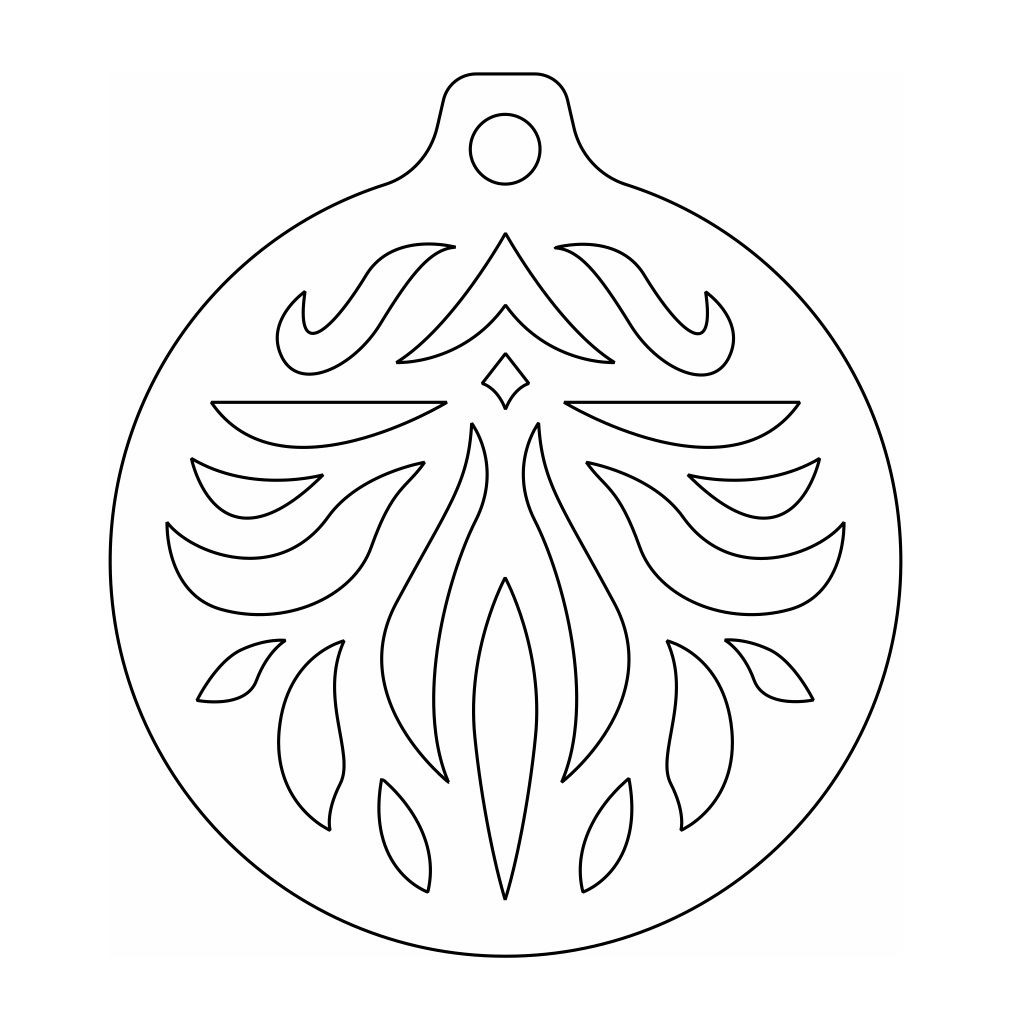 Laser Cut Floral Design Christmas Bauble CDR DXF EPS SVG File Free ...