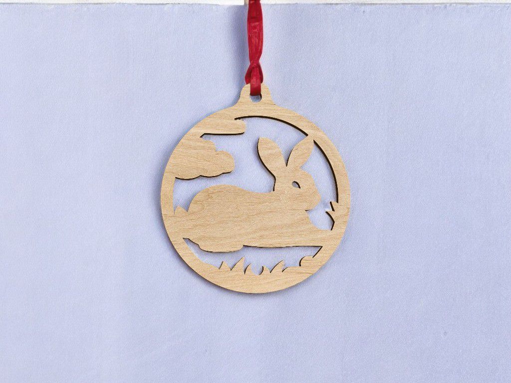 Laser Cut Bunny Rabbit Christmas Bauble CDR DXF EPS SVG File Free ...