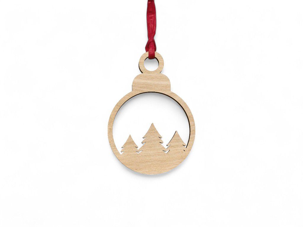 Laser Cut Pine Trees Christmas Bauble CDR DXF EPS SVG File Free ...