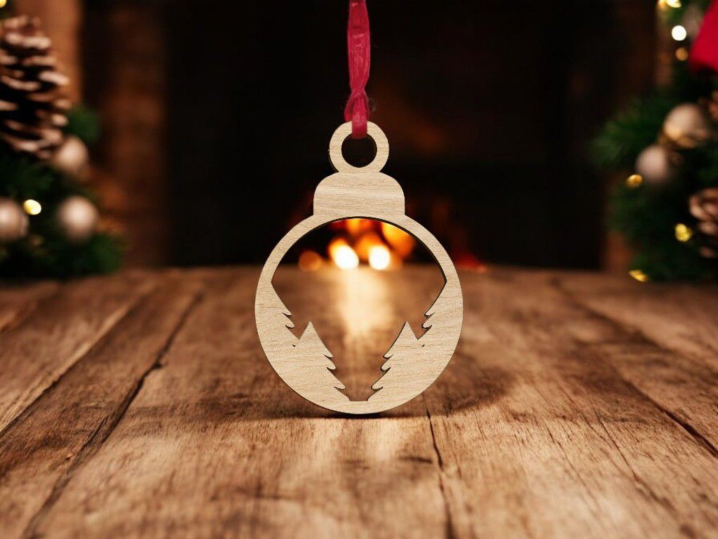 Laser Cut Pine Tree Christmas Ornament CDR DXF EPS SVG File Free ...