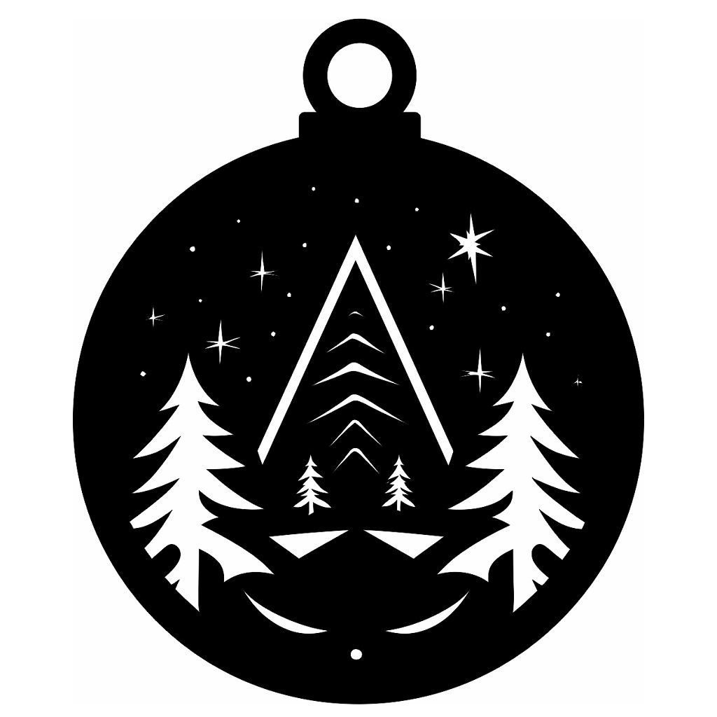 Laser Cut Xmas Tree Bauble CDR DXF EPS SVG File Free Download | Vecty
