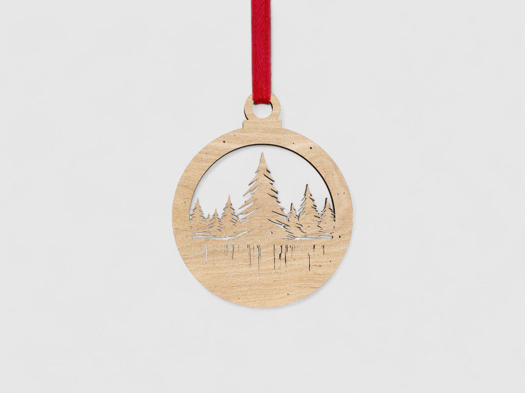 Laser Cut Pine Tree Bauble CDR DXF EPS SVG File Free Download | Vecty