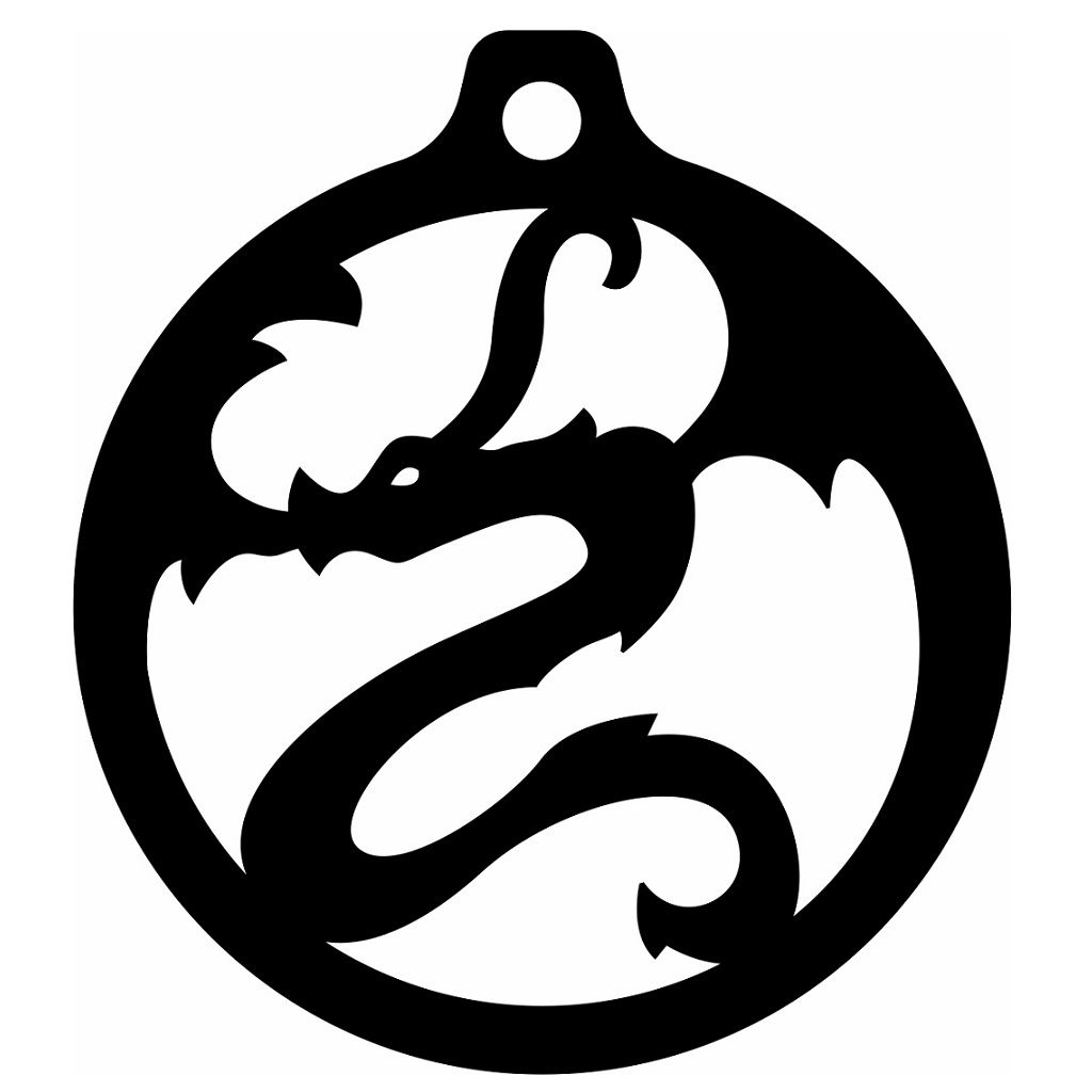 Laser Cut Dragon Christmas Bauble CDR DXF EPS SVG File Free Download ...