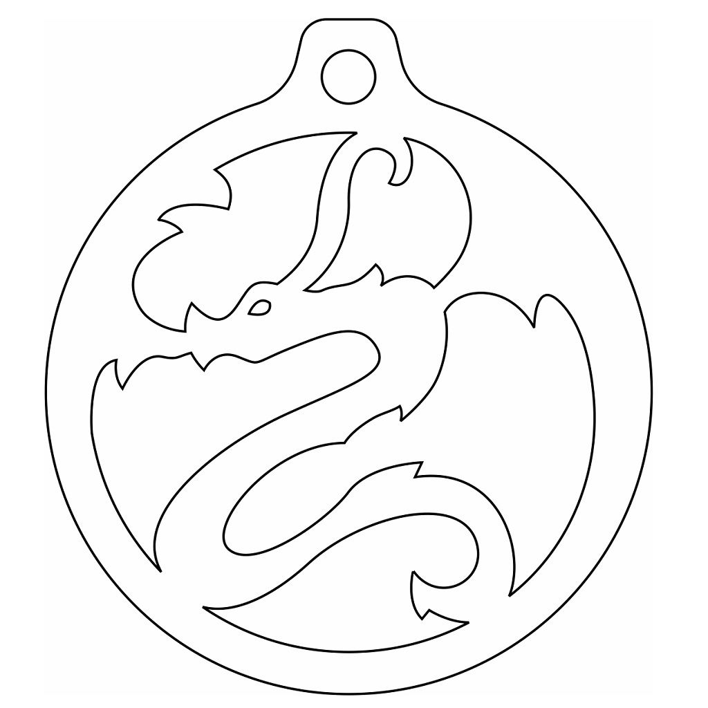Laser Cut Dragon Christmas Bauble CDR DXF EPS SVG File Free Download ...