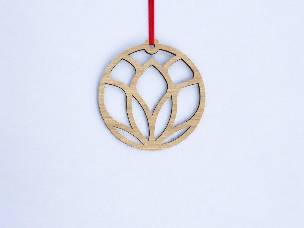 Laser Cut Lotus Flower Christmas Bauble CDR DXF EPS SVG File Free ...