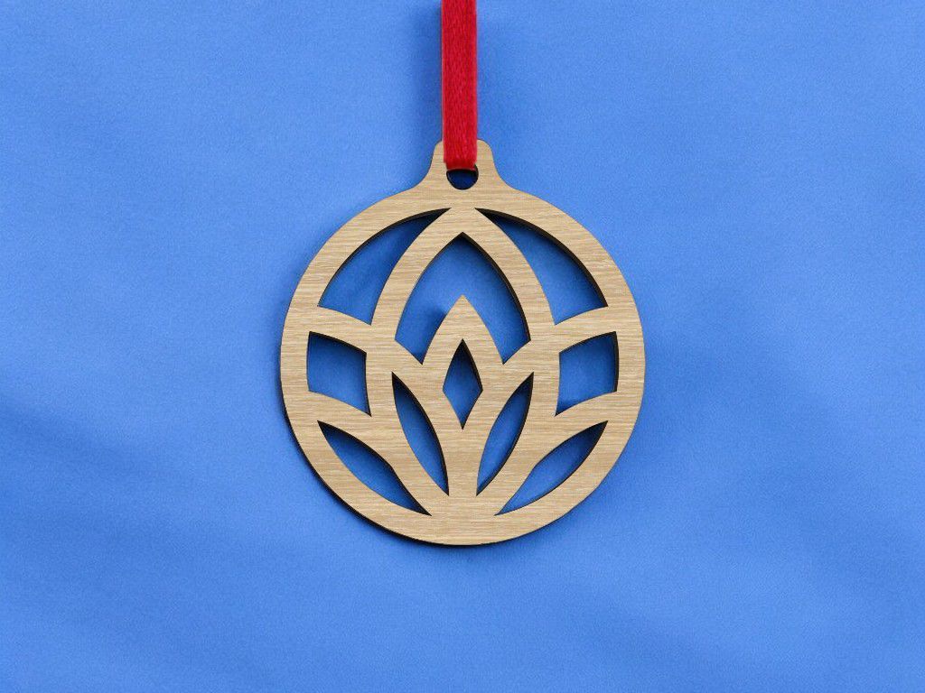 Laser Cut Lotus Flower Christmas Ornament CDR DXF EPS SVG File Free ...