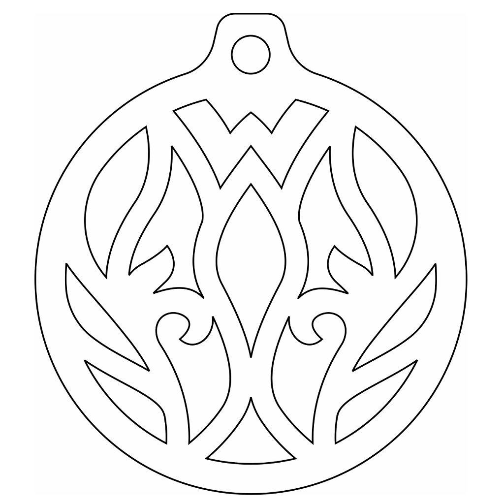 Laser Cut Floral Christmas Bauble CDR DXF EPS SVG File Free Download ...