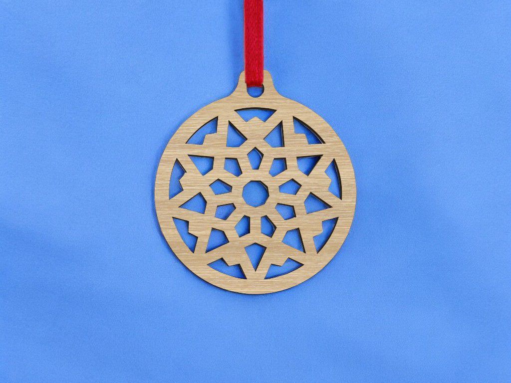 Laser Cut Decorative Xmas Tree Bauble CDR DXF EPS SVG File Free ...