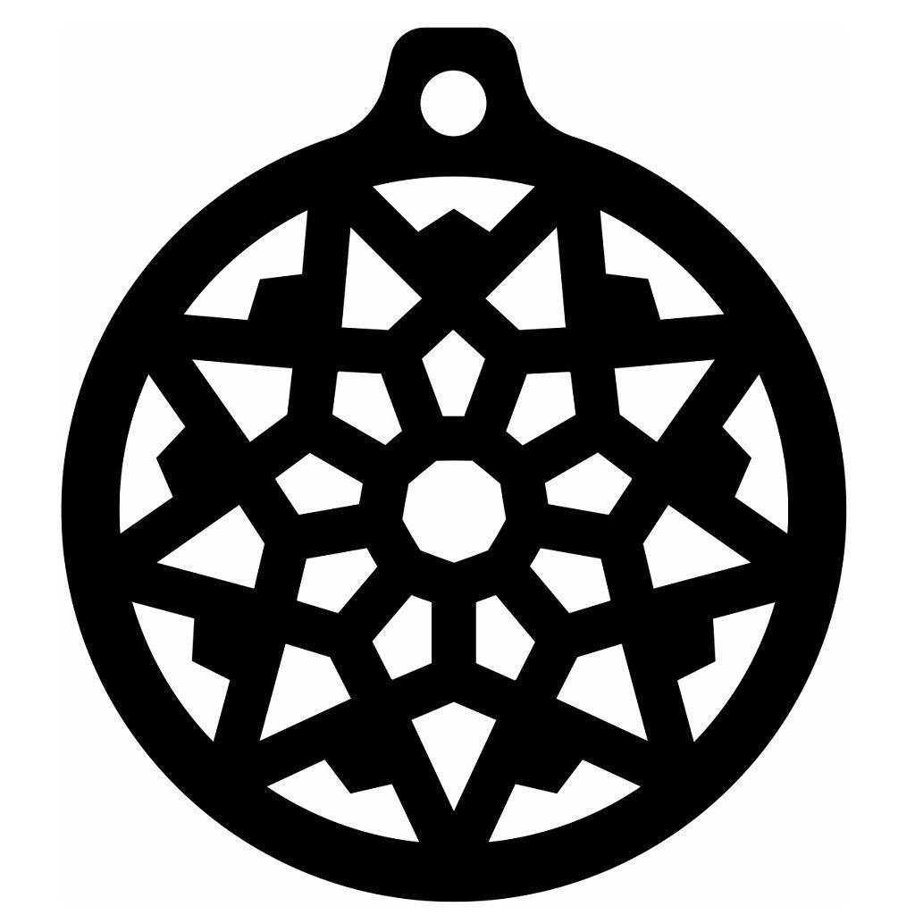Laser Cut Decorative Xmas Tree Bauble CDR DXF EPS SVG File Free ...