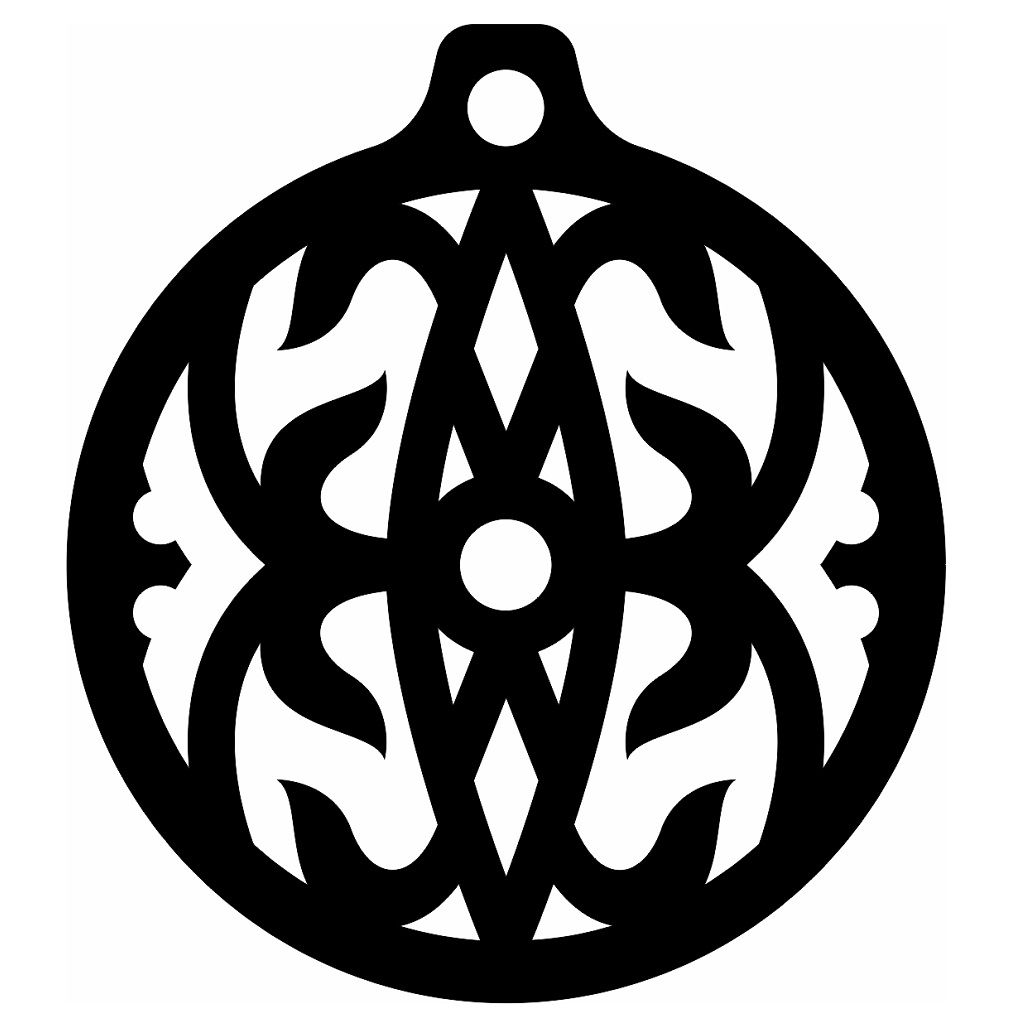 Laser Cut Xmas Tree Bauble Decoration CDR DXF EPS SVG File Free ...
