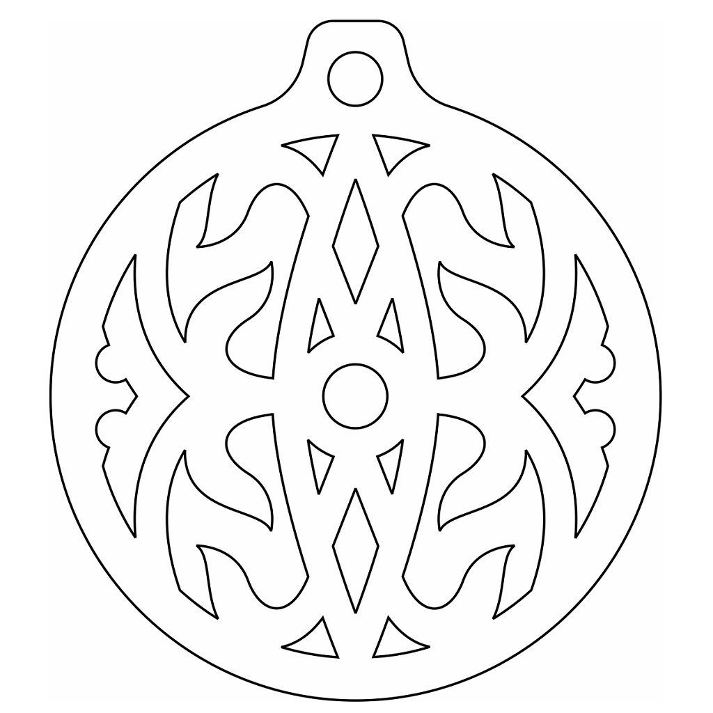 Laser Cut Xmas Tree Bauble Decoration CDR DXF EPS SVG File Free ...