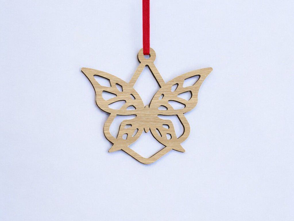 Laser Cut Butterfly Christmas Tree Bauble CDR DXF EPS SVG File Free ...