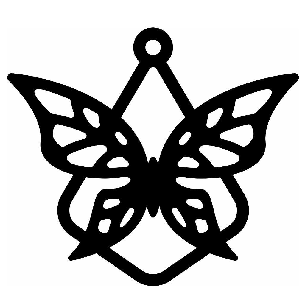 Laser Cut Butterfly Christmas Tree Bauble CDR DXF EPS SVG File Free ...