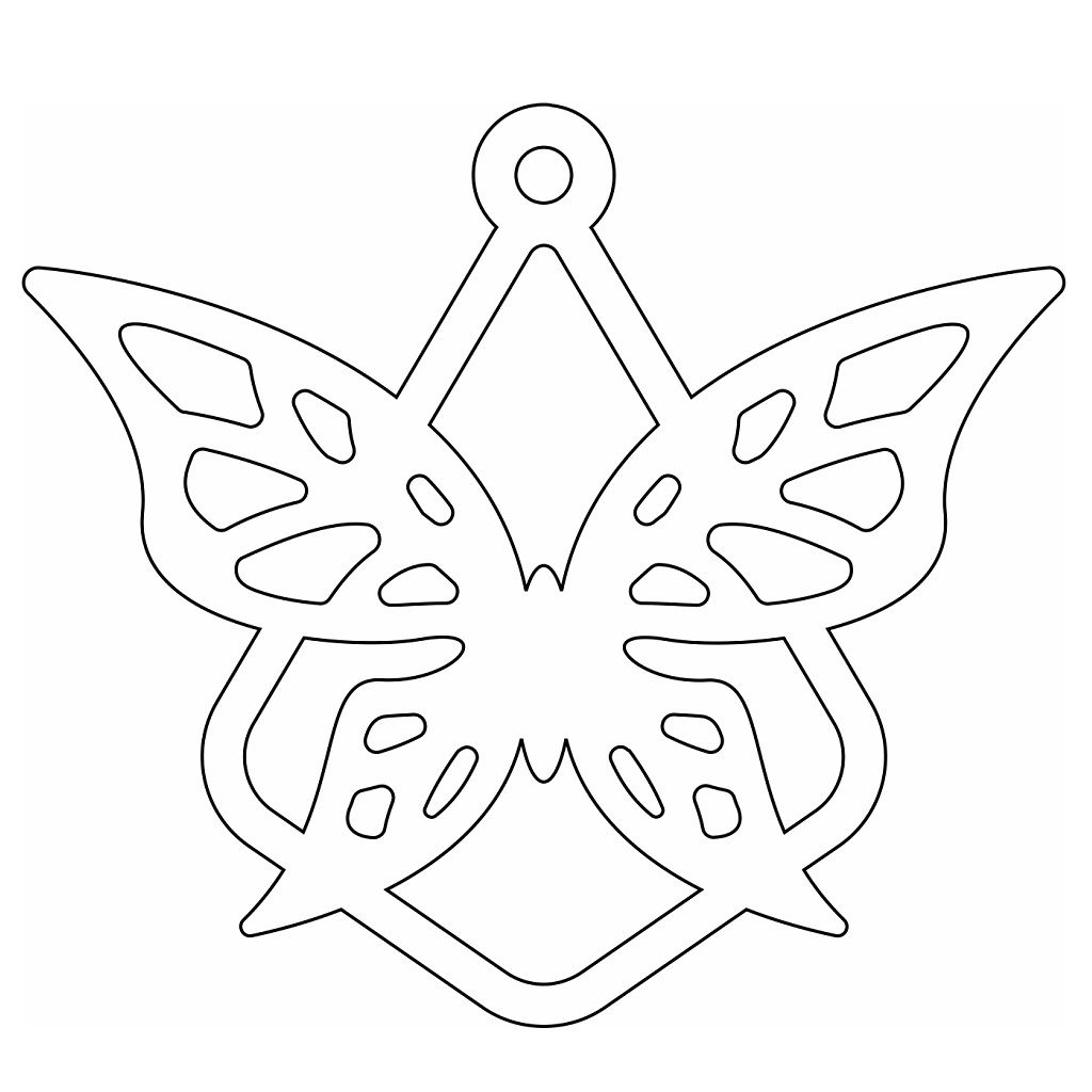 Laser Cut Butterfly Christmas Tree Bauble CDR DXF EPS SVG File Free ...