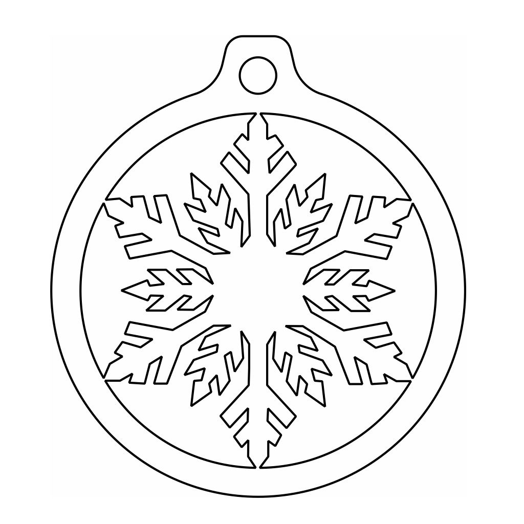 Laser Cut Snowflake Pattern Bauble CDR DXF EPS SVG File Free Download ...