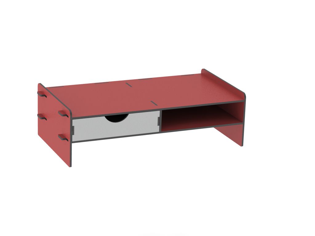 Laser Cut Monitor Stand with Drawer CDR DXF File Free Download | Vecty