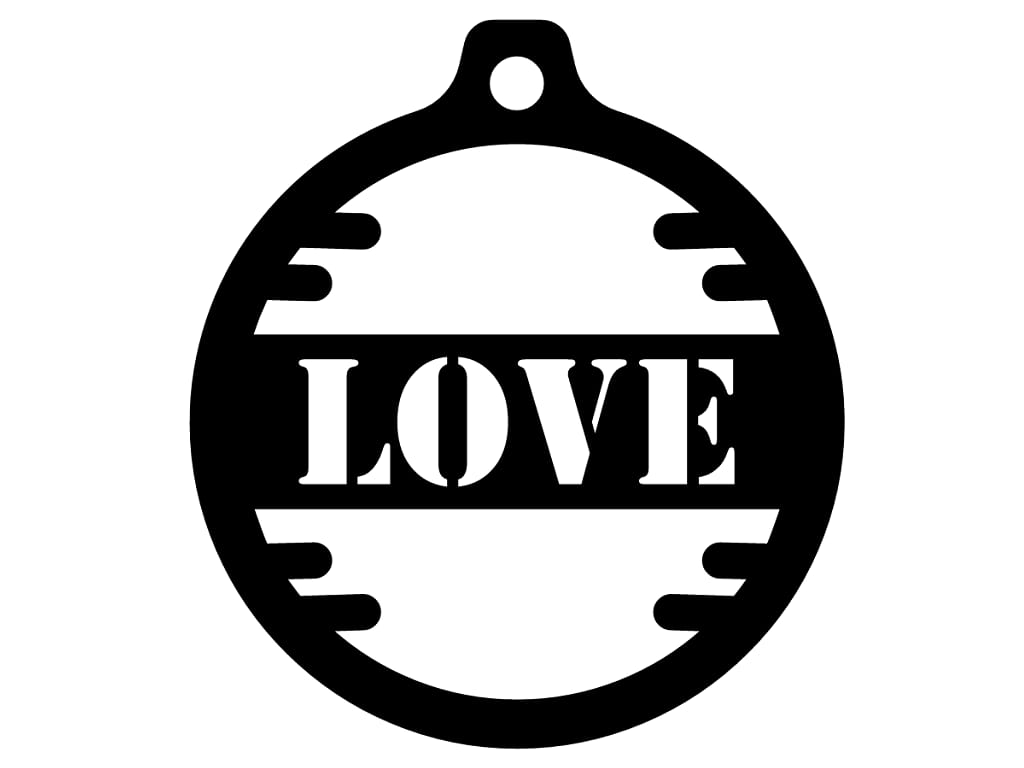 Laser Cut Love Christmas Ornament CDR DXF SVG File Free Download | Vecty