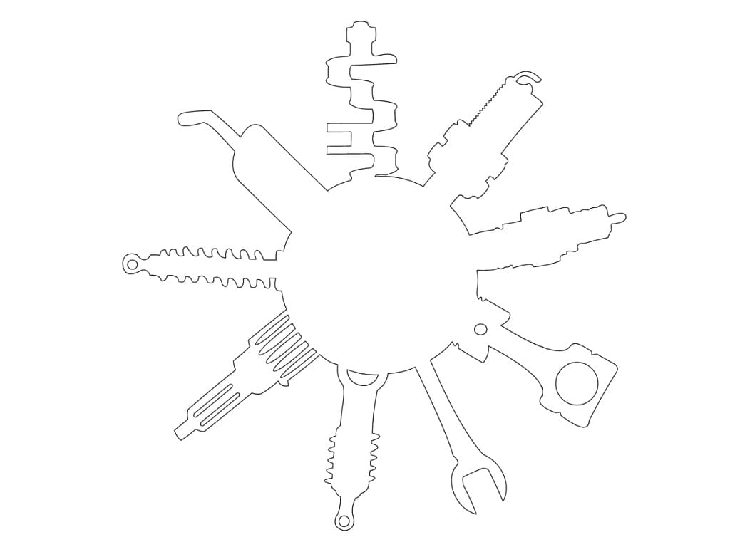 Laser Cut Auto Repair Shop Vinyl Wall Clock DXF File Free Download | Vecty