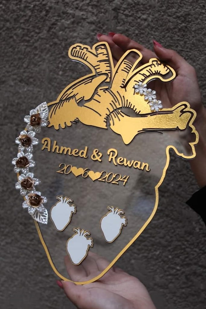 Laser Cut Heart Shape Nikah Thumb Board CDR DXF File Free Download | Vecty