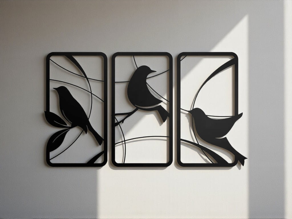 Laser Cut Bird Panel Wall Art DXF File Free Download | Vecty