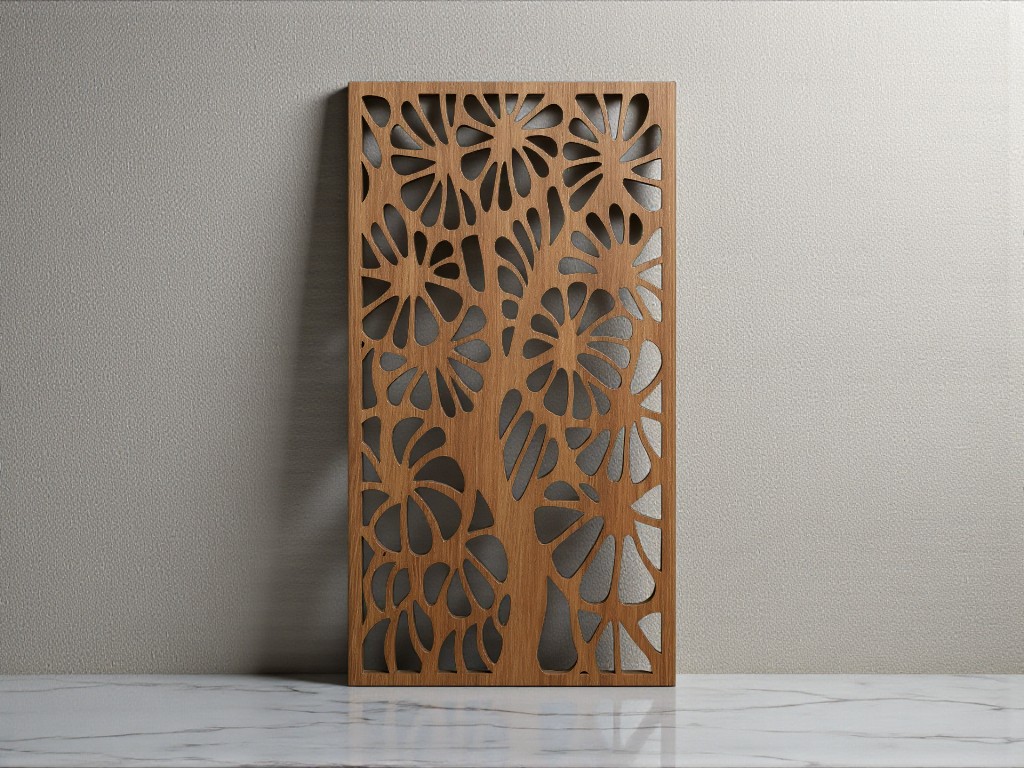Laser Cut Decorative Floral Wall Panel CDR DXF File Free Download | Vecty