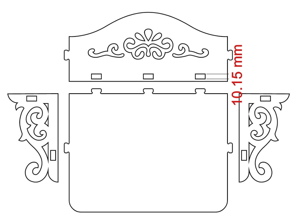 Laser Cut Set Top Box Wall Shelf CDR SVG File Free Download | Vecty