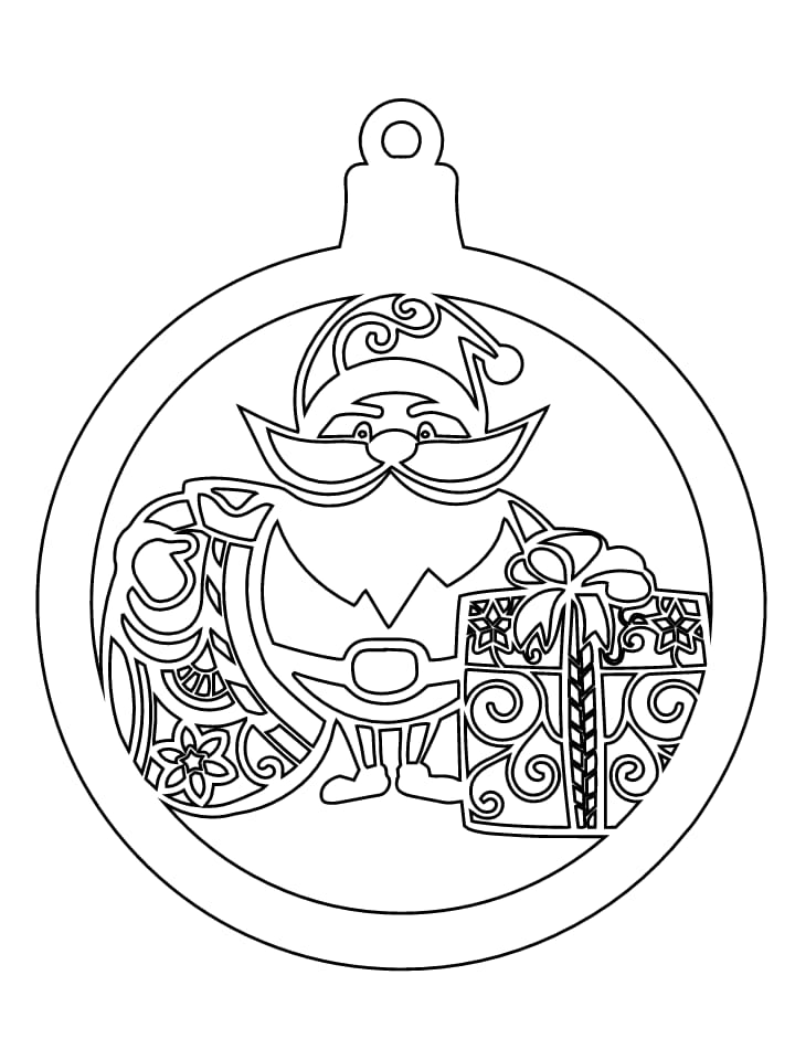 Laser Cut Intricate Santa Claus with Gift Box Christmas Ornament CDR ...