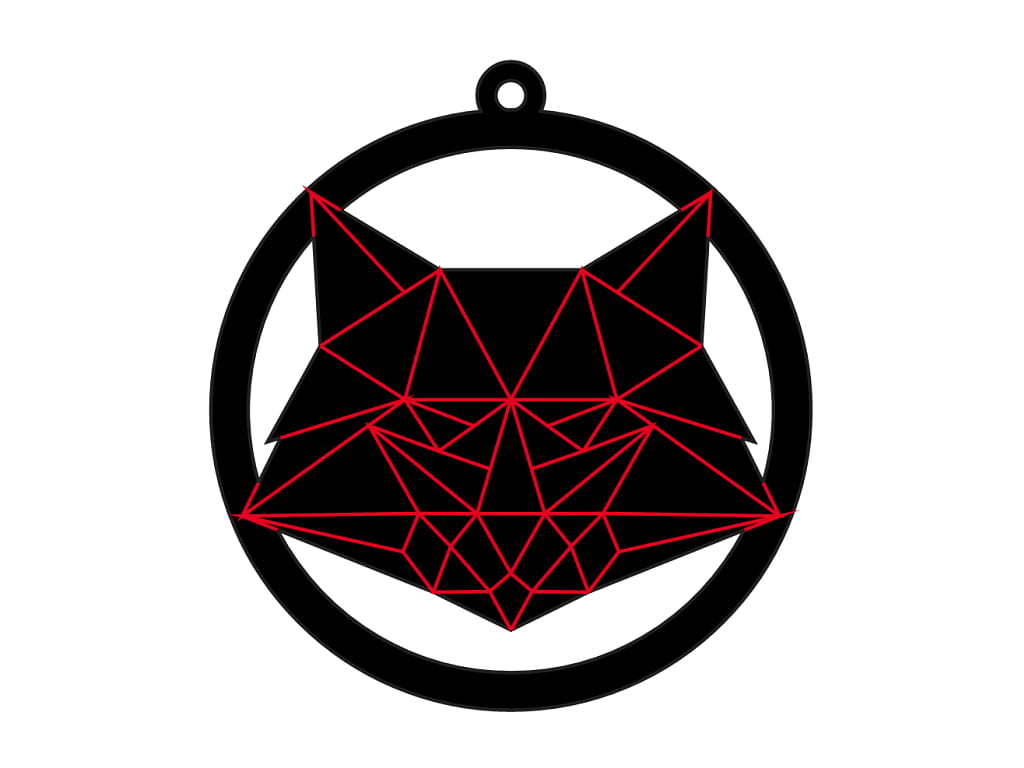 Laser Cut Geometric Fox Head Christmas Ornament CDR DXF SVG File Free ...
