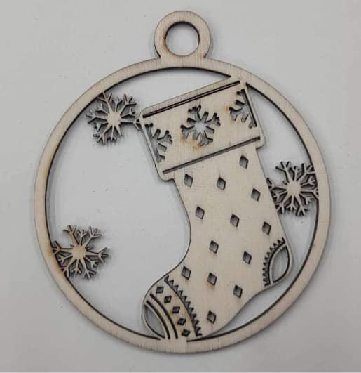 Laser Cut Christmas Stocking Ornament CDR DXF SVG File Free Download ...