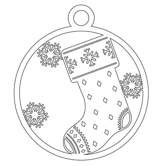 Laser Cut Christmas Stocking Ornament CDR DXF SVG File Free Download ...
