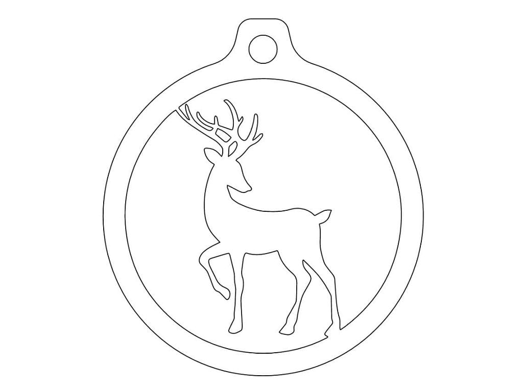 Laser Cut Reindeer Christmas Bauble Holiday Ornament CDR DXF SVG File ...