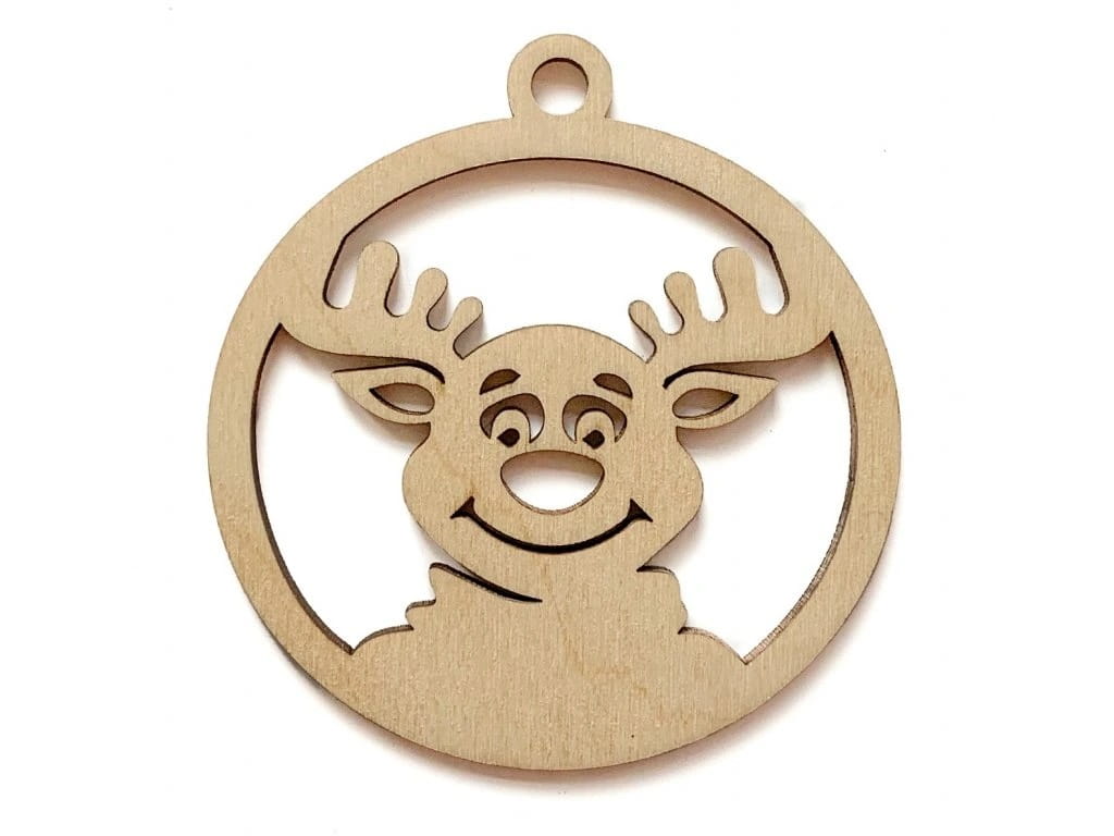 Laser Cut Reindeer Head Christmas Bauble CDR DXF SVG File Free Download ...