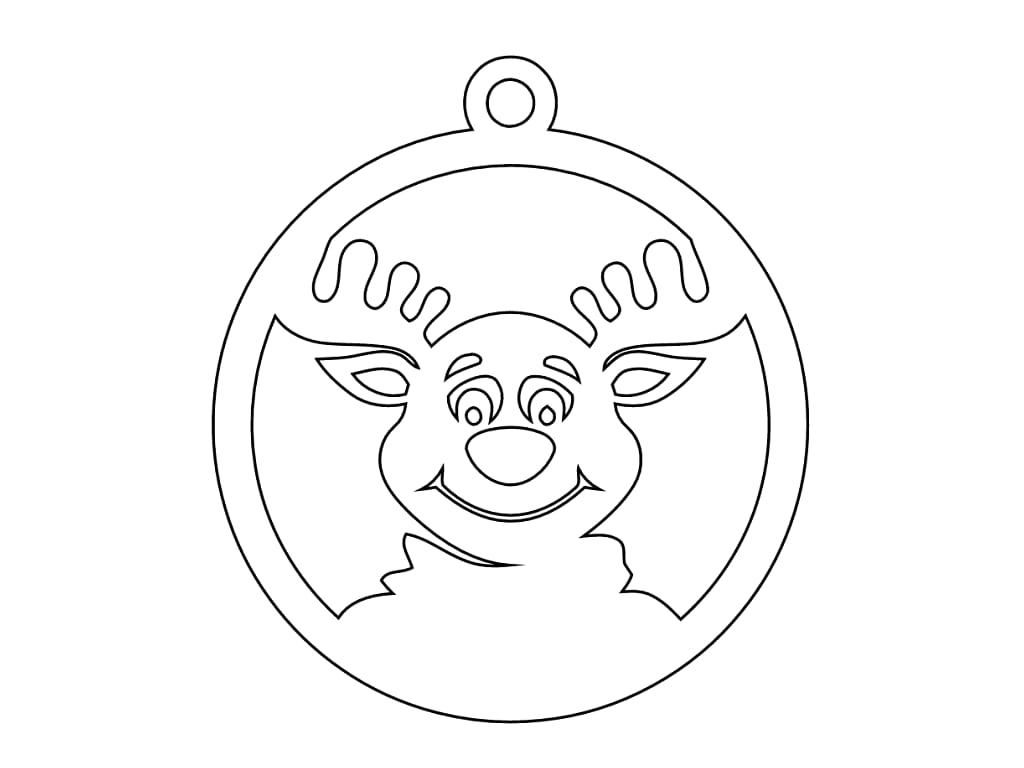 Laser Cut Reindeer Head Christmas Bauble CDR DXF SVG File Free Download ...