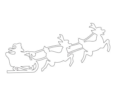 Laser Cut Santa Sleigh and Reindeer Cutout CDR DXF SVG File Free ...