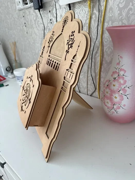 Laser Cut Wooden Quran Holder Stand DXF File Free Download | Vecty