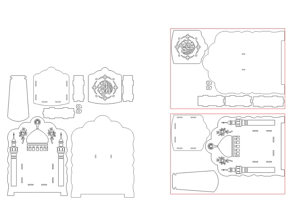 Laser Cut Wooden Quran Holder Stand DXF File Free Download | Vecty