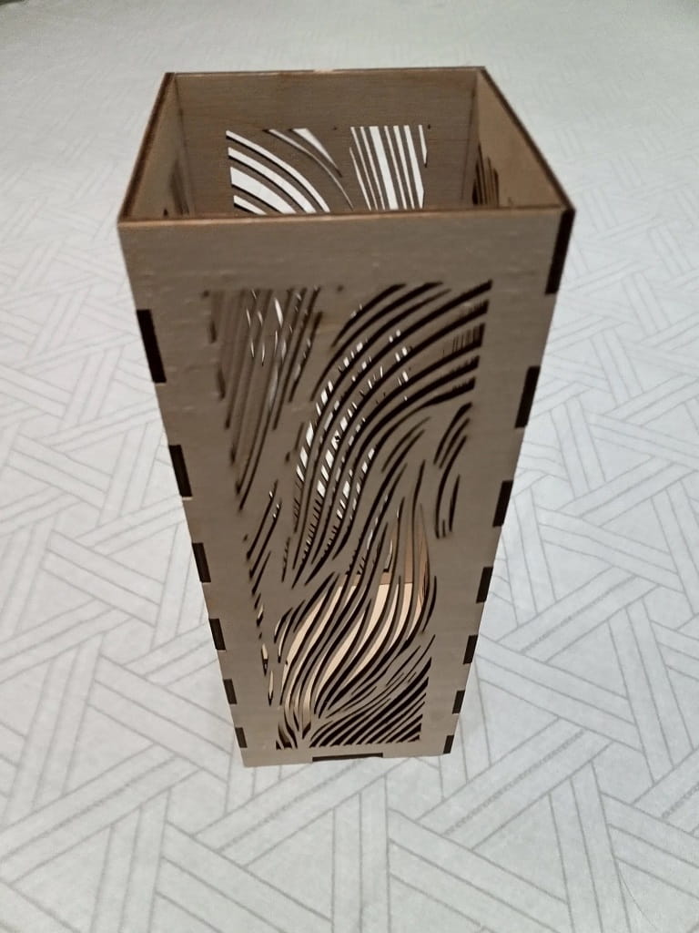 Laser Cut LED Candle Holder with Wavy Cut Out Pattern CDR SVG File Free ...
