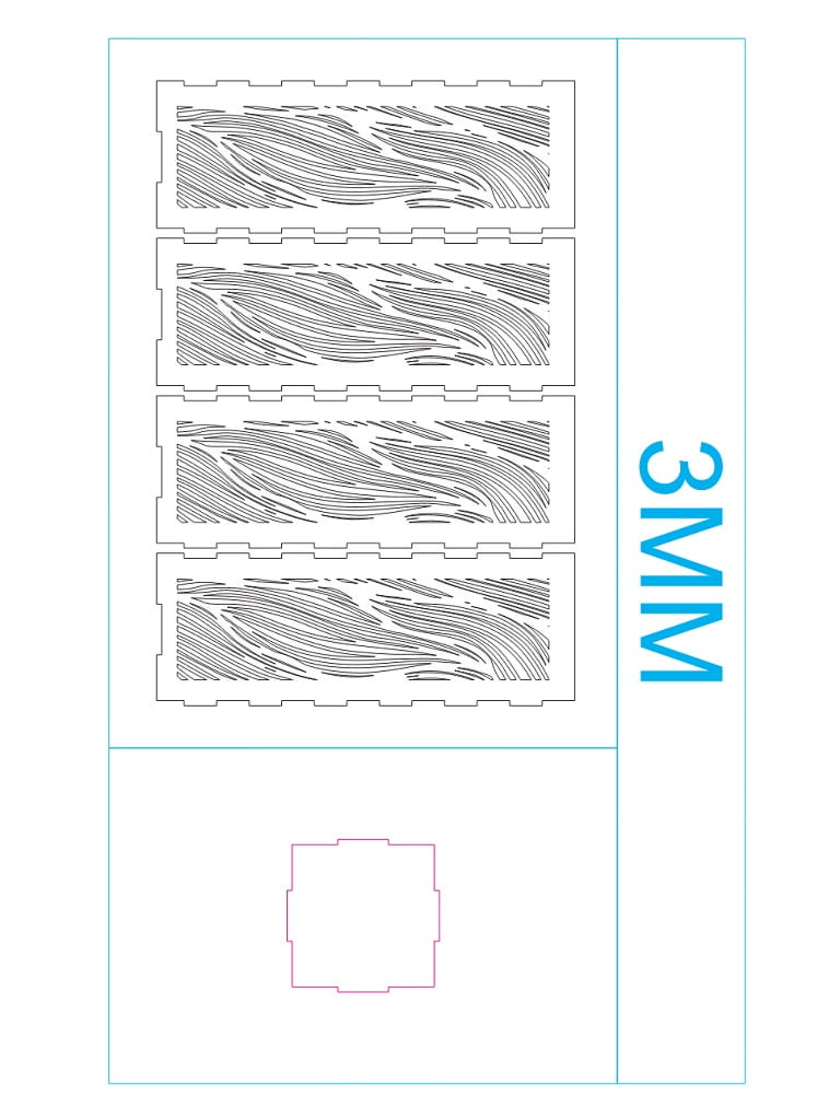 Laser Cut LED Candle Holder with Wavy Cut Out Pattern CDR SVG File Free ...