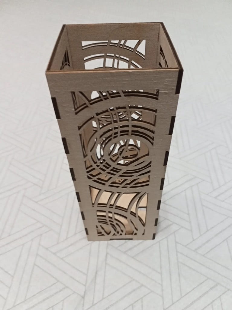 Laser Cut Wooden Candle Holder with Intricate Geometric Pattern CDR SVG ...